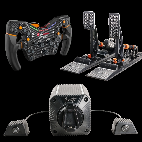Asetek Invicta S Bundle med ratt, rattbase 27Nm og S pedaler ...